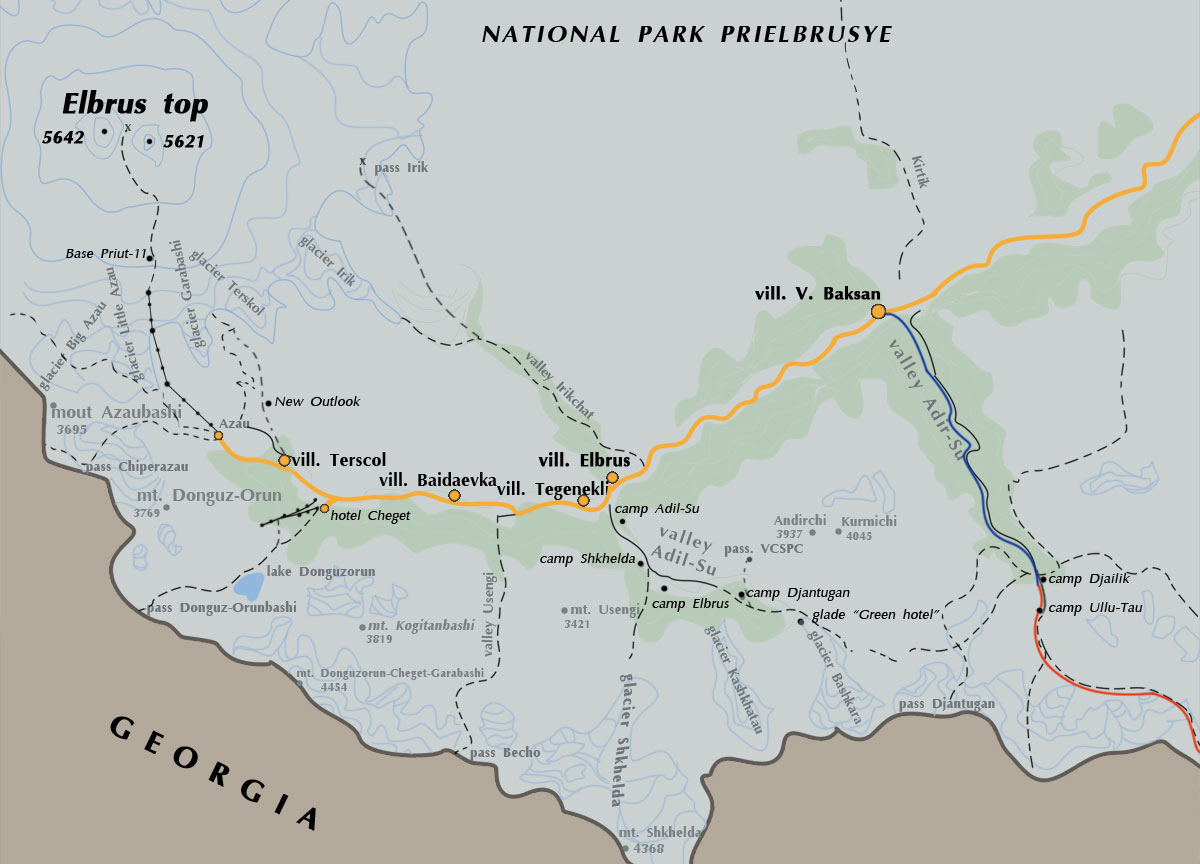 Valley Adyr-Su — climbing camps Ullu-Tau and Djailyk — KavkazSkiTur
